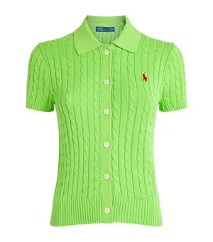 Polo Ralph Lauren Cable Knit Collared Cardigan - Green