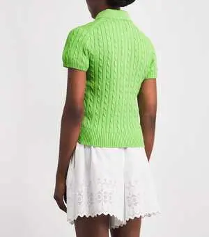 Polo Ralph Lauren Cable Knit Collared Cardigan - Green