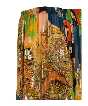 Etro Paisley Metallic Wide-leg Pants - Multicolor