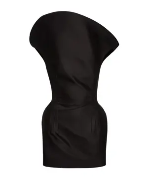 Magda Butrym Sculpted Cotton Mini Dress - Black