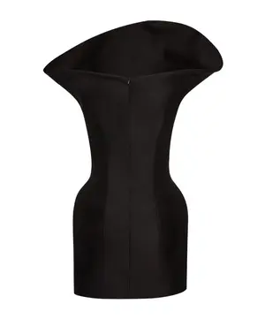 Magda Butrym Sculpted Cotton Mini Dress - Black