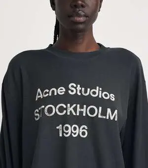 Acne Studios Long Sleeve Logo T-shirt - Black