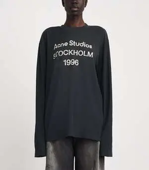 Acne Studios Long Sleeve Logo T-shirt - Black