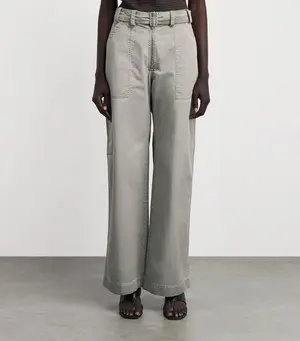 Acne Studios Belted Wide-leg Trousers - Beige