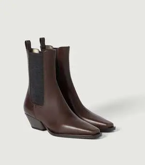 Brunello Cucinelli Leather Chelsea Boots