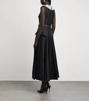 SELF-PORTRAIT Lace Trim Midi Dress