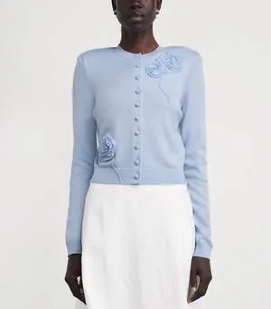 SELF-PORTRAIT Lace Floral Embroidered Cardigan