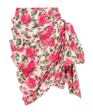 Chloé Pleated Midi Skirt - White Pink