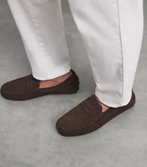 BOSS Suede Noel Driving Loafers