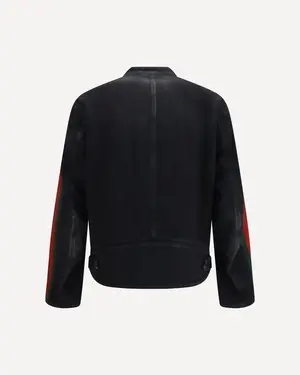 Gucci Denim Biker Jacket With Web Detail