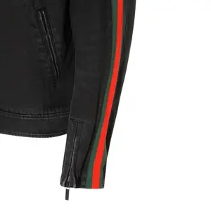 Gucci Denim Biker Jacket With Web Detail