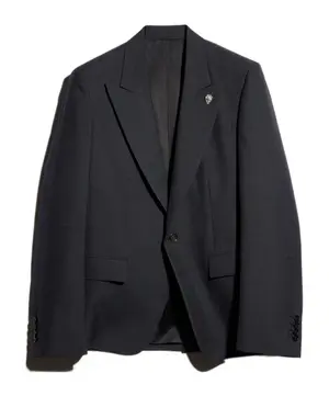 Gucci Wool Single-breasted Jacket With Pointed Collar And Rear Vent