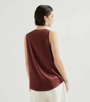 Brunello Cucinelli Sequined Stretch-cotton Tank Top - Red