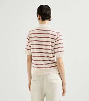 Brunello Cucinelli Striped Wool-cashmere-silk Knit Top