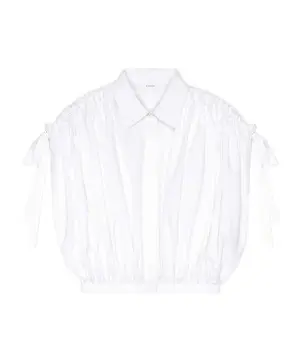 Givenchy Cropped Poplin Shirt With Ruched Details