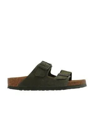 BIRKENSTOCK Logo Flat Sandals - Black