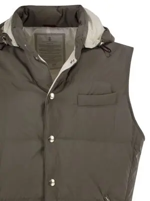 Brunello Cucinelli Padded Hooded Gilet - Green