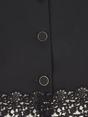 Chloé Cropped Lace-hem Cardigan - Black