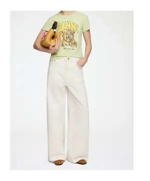GANNI Lari Wide-leg Jeans - White