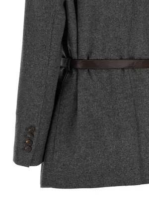 Brunello Cucinelli Long Sleeve Belted Blazer