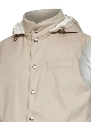 Brunello Cucinelli Sleeveless Hooded Gilet - Nude