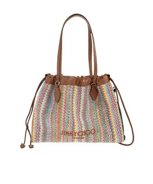 JIMMY CHOO Zigzag Drawstring Tote Bag