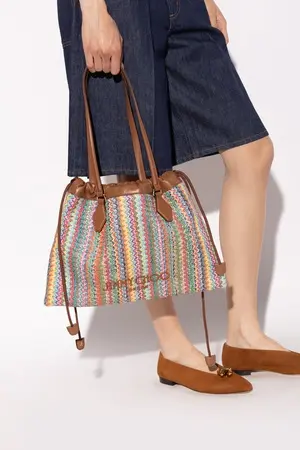 JIMMY CHOO Zigzag Drawstring Tote Bag