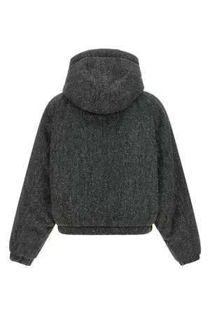 Brunello Cucinelli Donegal Tweed Hooded Jacket - Gray