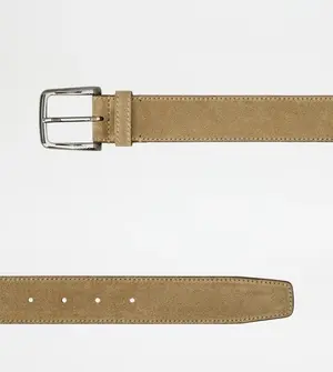 TOD'S Suede Belt With Metal Buckle