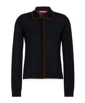 Max Mara Polo Collar Cardigan With Contrast Trim