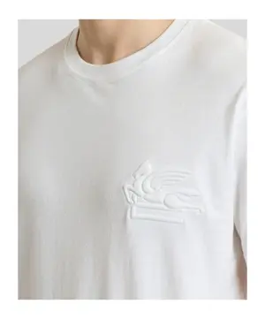 Etro Cotton Jersey T-shirt With Raised Pegaso Logo