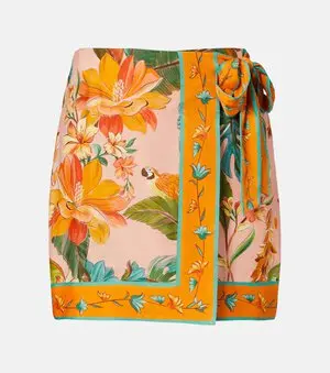 Farm Rio Birds Wrap Mini Skirt - Pink