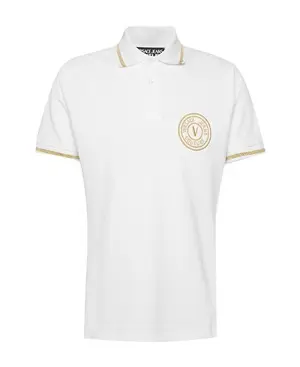 Versace Logo Embroidered Polo Shirt