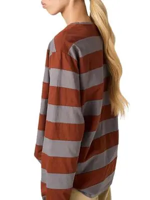 Miu Miu Striped Long Sleeve T-shirt In Cotton - Multicolor