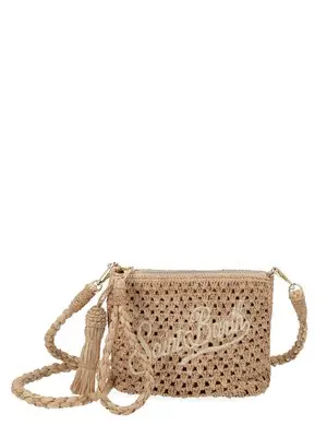 MC2 SAINT BARTH Pochette In Raffia With Logo - Beige