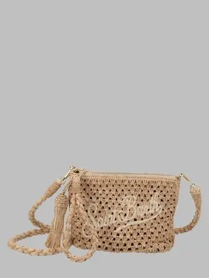 MC2 SAINT BARTH Pochette In Raffia With Logo