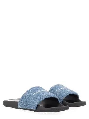 Alexander Wang Sandalo" Slide Sandals In Denim