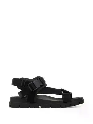 Prada Logo-embossed Fabric Suede Sandals