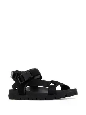 Prada Logo-embossed Fabric Suede Sandals