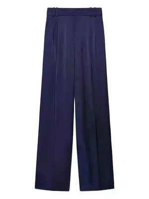 Another Tomorrow Pleated Satin Trousers