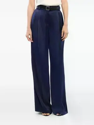 Another Tomorrow Pleated Satin Trousers