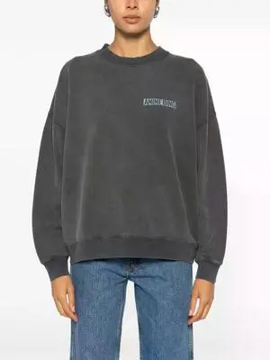 ANINE BING Miles Logo-print Cotton Sweatshirt