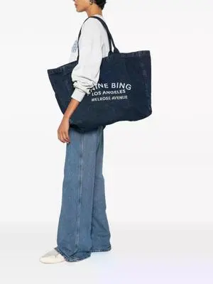 ANINE BING Logo Print Shoulder Bag