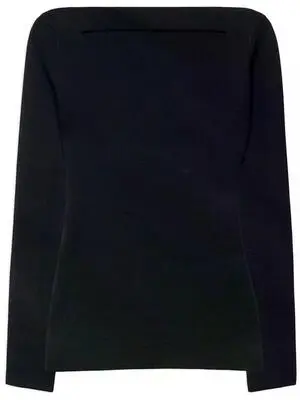 Another Tomorrow Cut-out Knitted Top