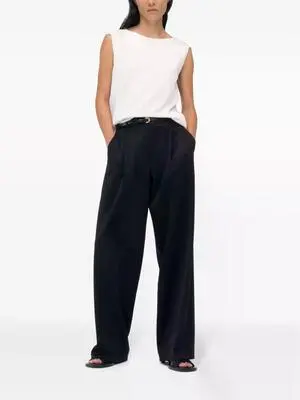 Another Tomorrow Relaxed Wide Leg Merino Wool Pants