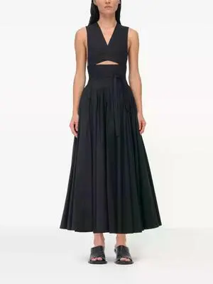 Another Tomorrow Organic Cotton Cut-out Dress