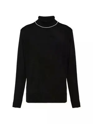 Eleventy Contrast Trim Roll-neck Sweater