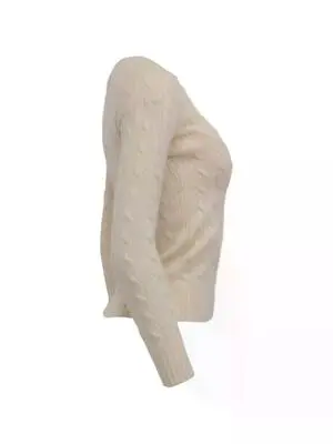 Ralph Lauren Cream Cashmere Cable Knit Sweater