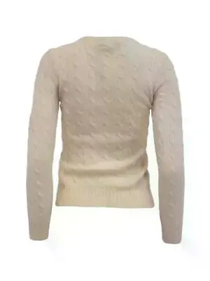 Ralph Lauren Cream Cashmere Cable Knit Sweater