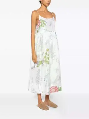 INJIRI Herbarium Floral-print Midi Dress
